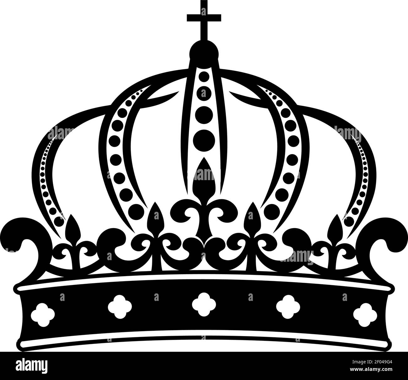 Royal crown isolated king or queen symbol. Vector monarch or emperor ...