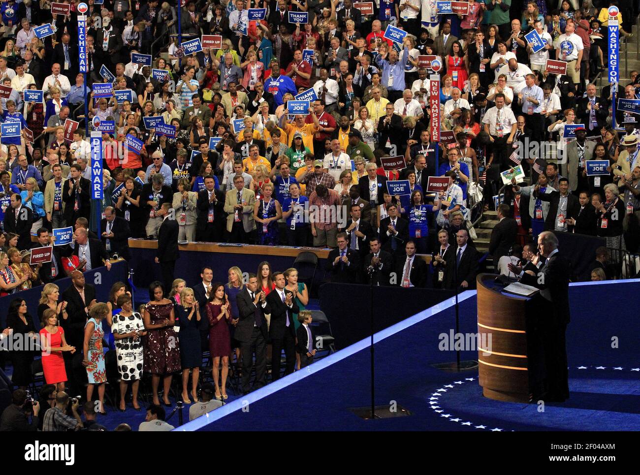 Vice President Joe Biden speaks to the delegates at the 2012 Democratic ...