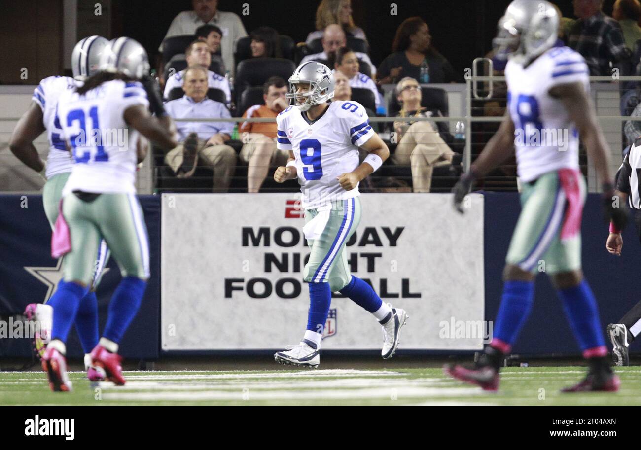 Dallas Cowboys quarterback Tony Romo (9) leaves the field after ...