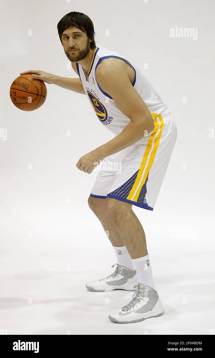 Golden State Warriors center Andrew Bogut is photographed during the team's media day on Monday ...