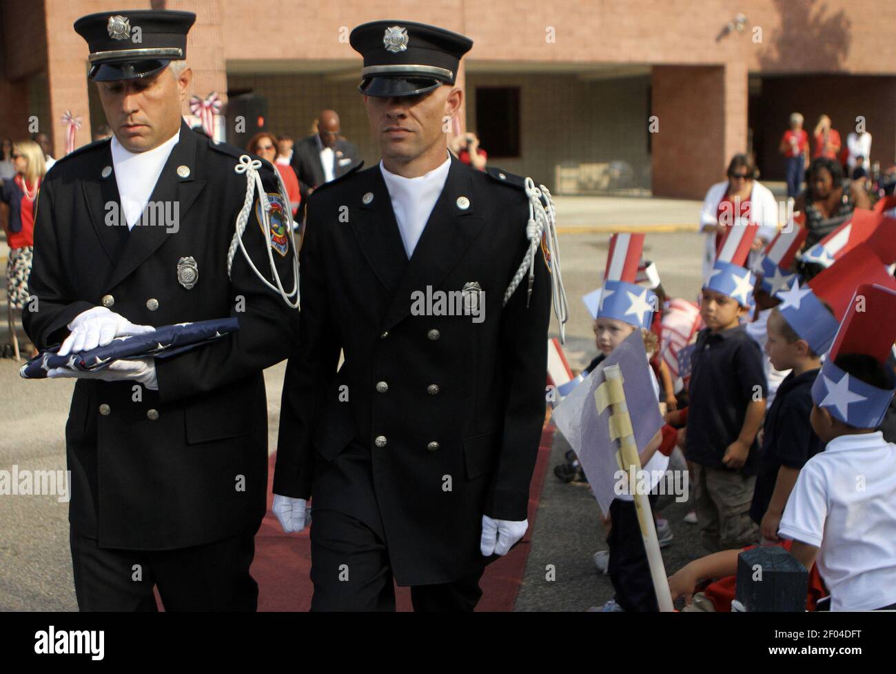 Members of the color guard with the Bluffton Township Fire District ...