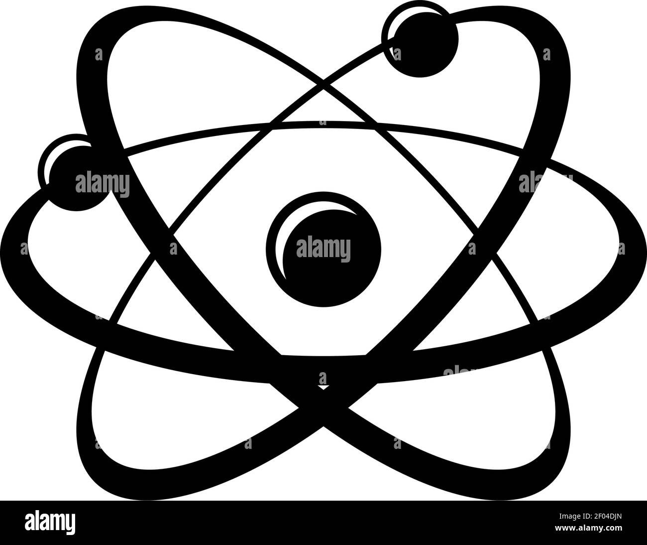 Atomic energy symbol black vector icon. Chemical reaction sign ...