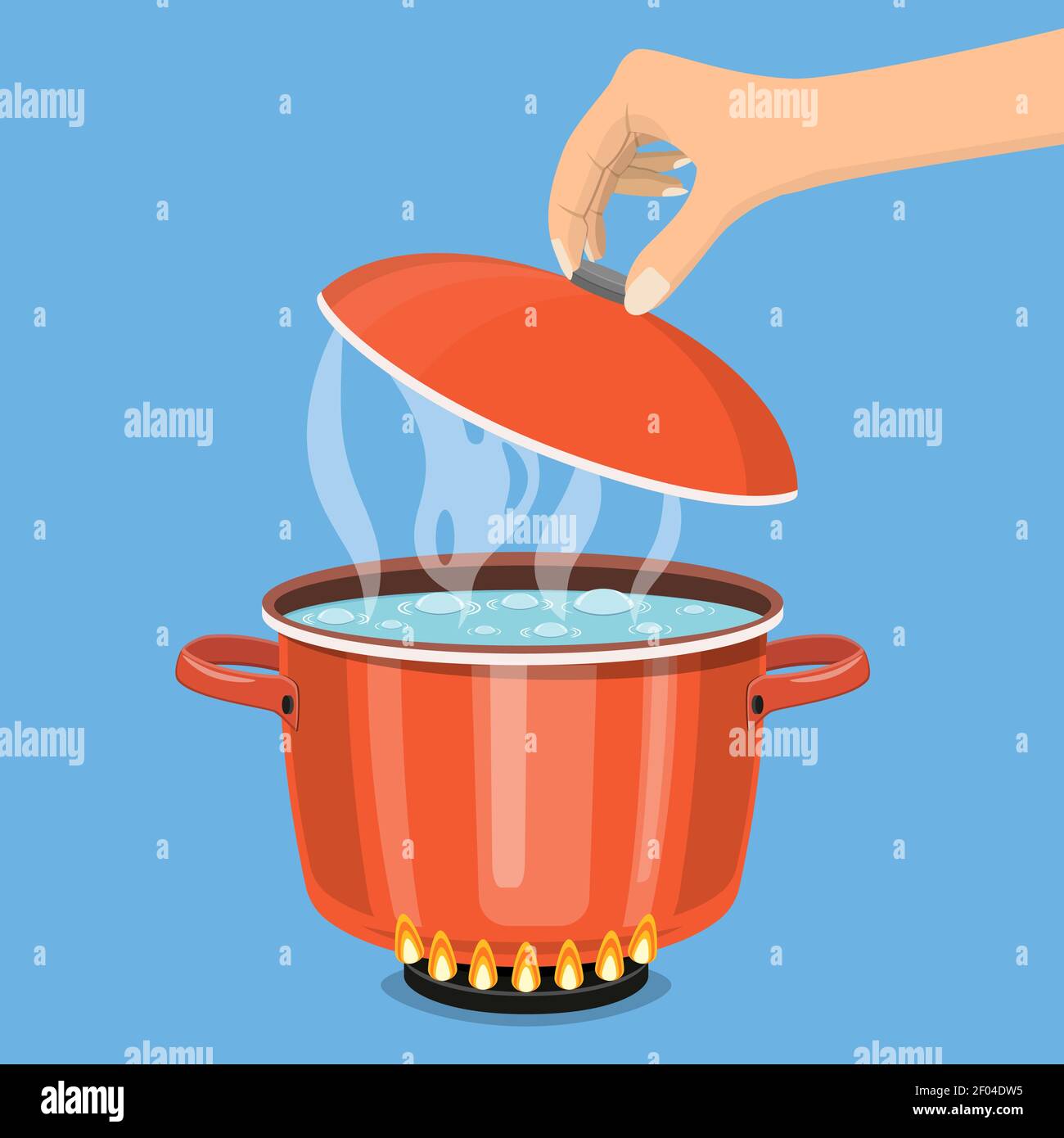 Boiling Pot On Stove Clip Art