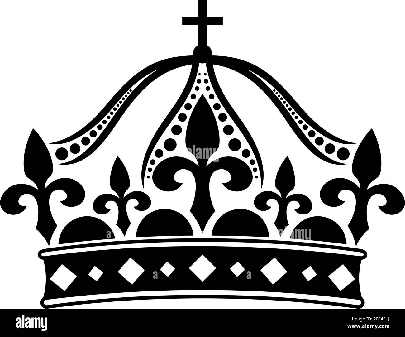 Royal crown isolated king or queen symbol. Vector monarch or emperor ...