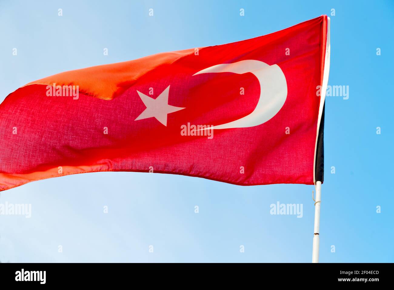 Morocco waving flag in the blue sky colour and wave Stock Photo - Alamy
