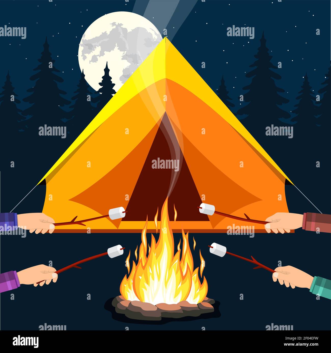 Cartoon bonfire hi-res stock photography and images - Alamy