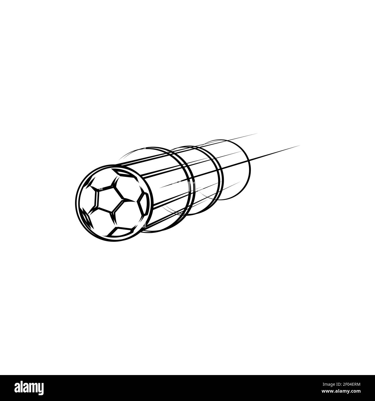 Flying soccer ball isolated football in motion. Vector movement of ball ...