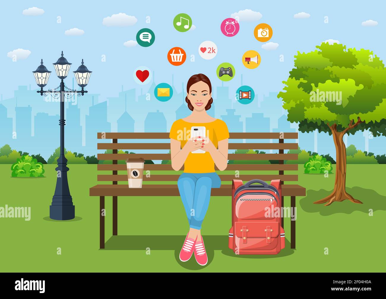 Social media addiction banner Stock Vector Image & Art - Alamy