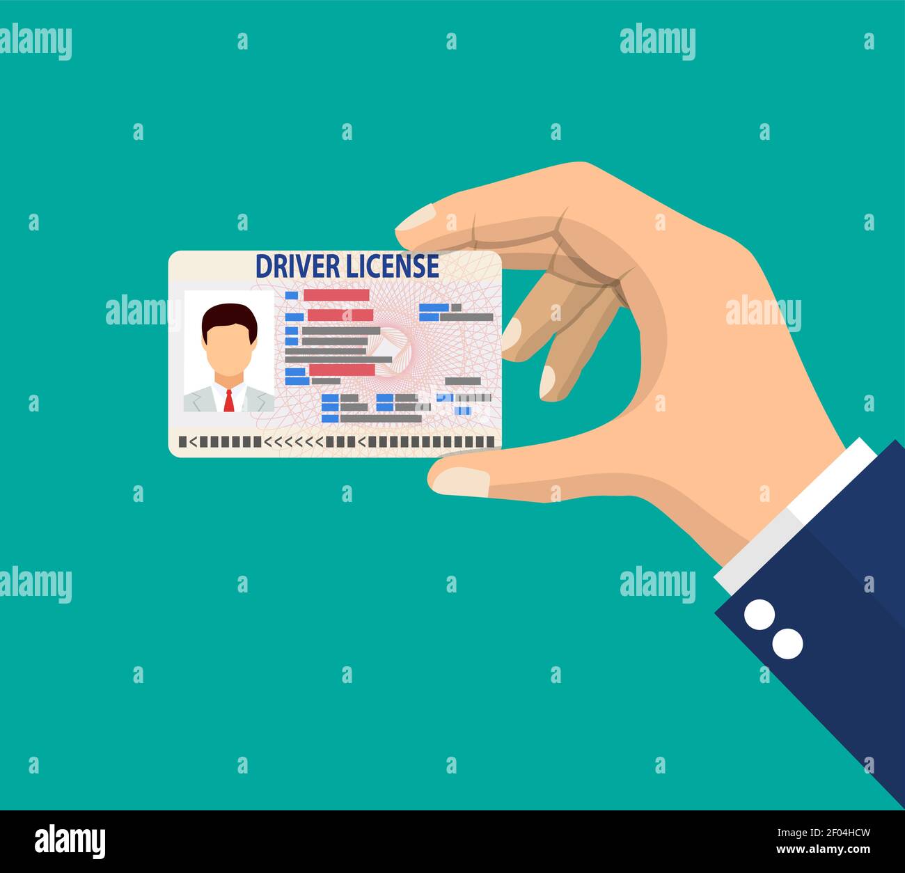 Car driver license identification card in hand Stock Vector Image & Art ...
