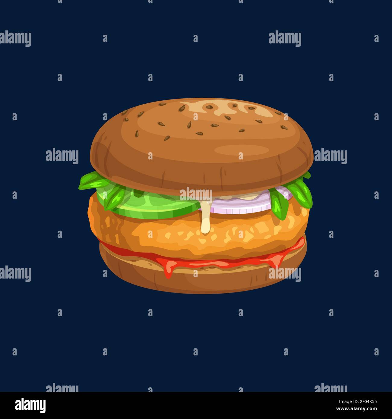 Grilled chicken onion salad Stock Vector Images - Alamy