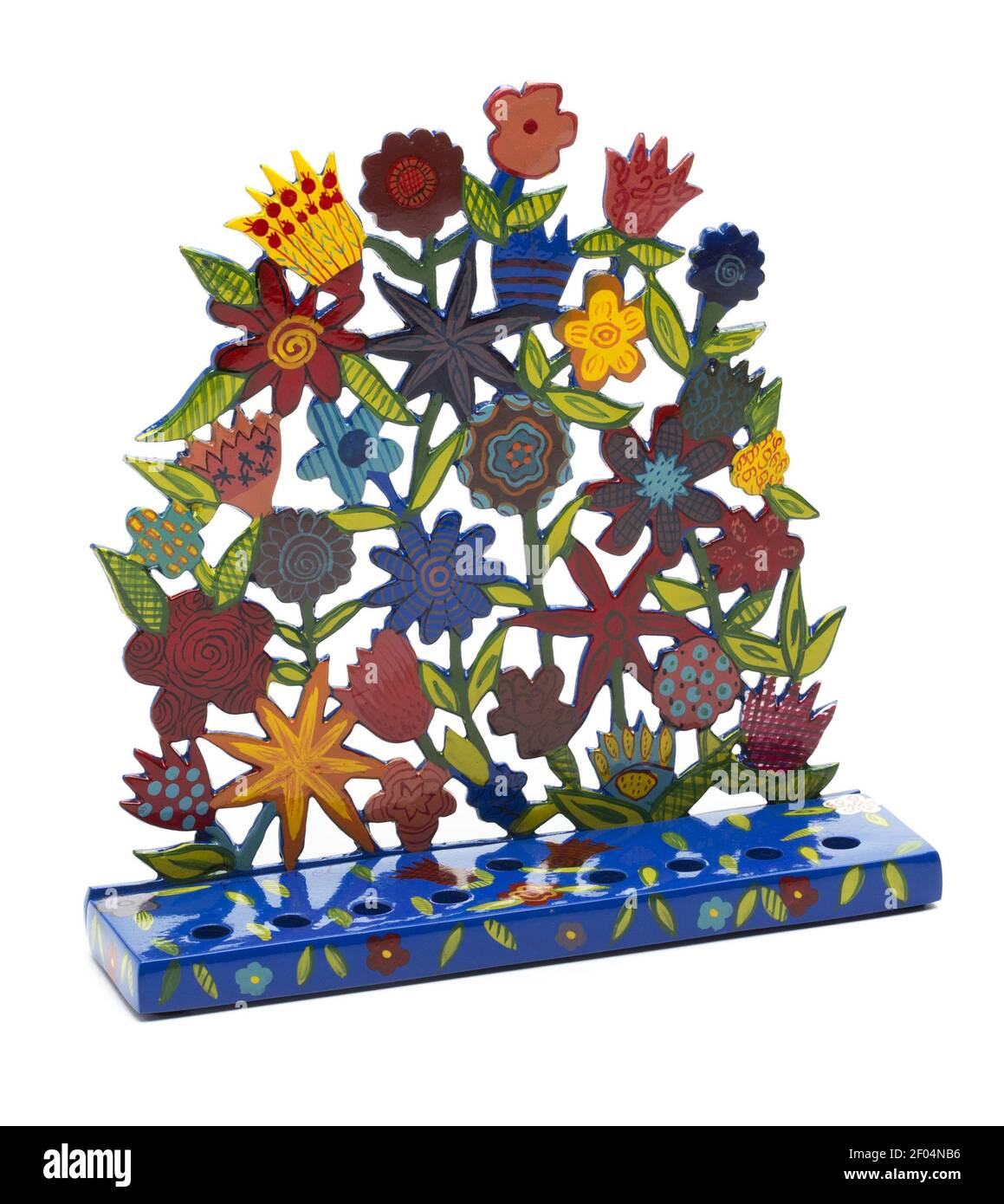 This painted menorah would make a nice complement to a room with fresh ...