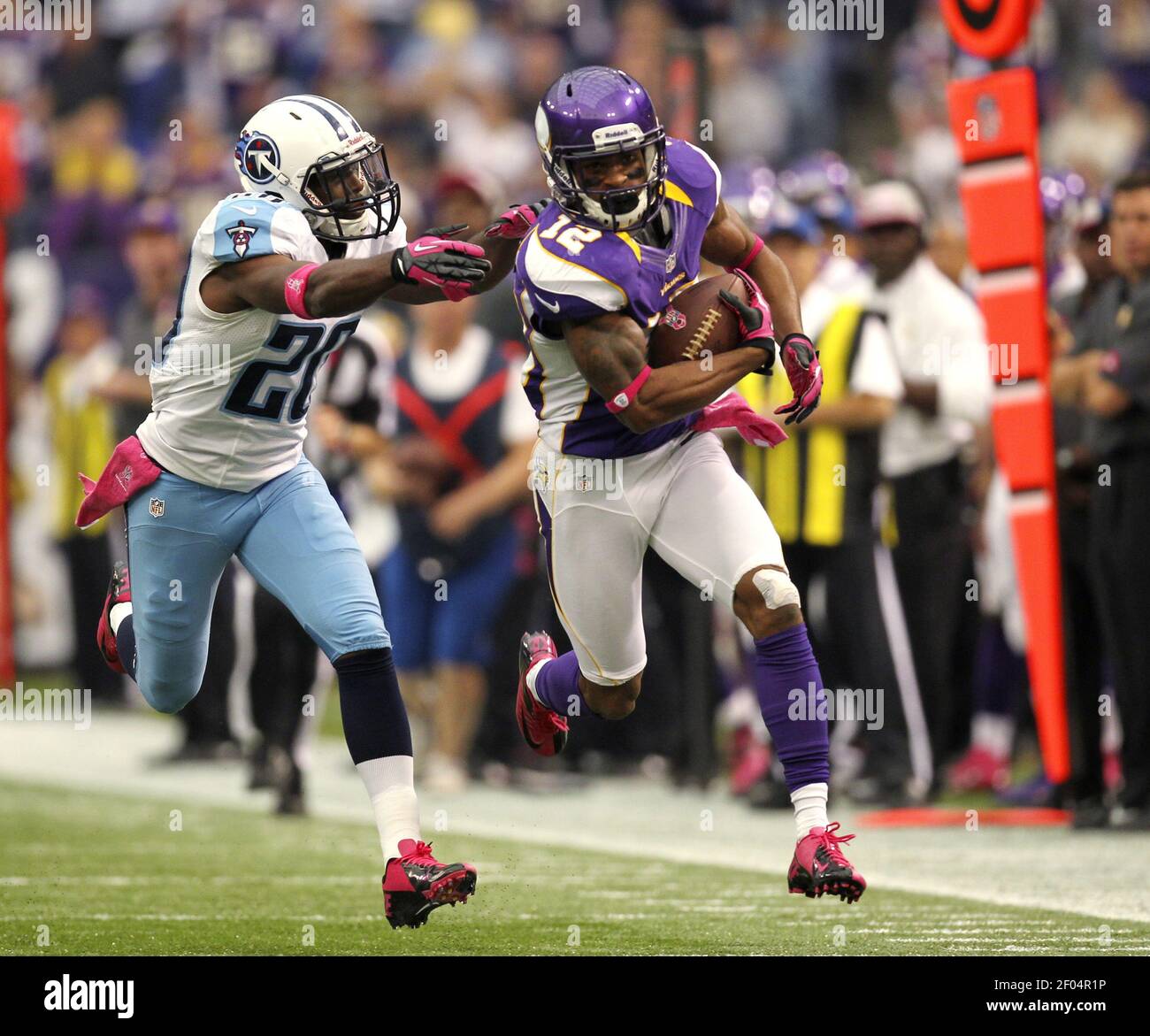 Minnesota Vikings' Percy Harvin hauled in a 45-yard pass against the ...