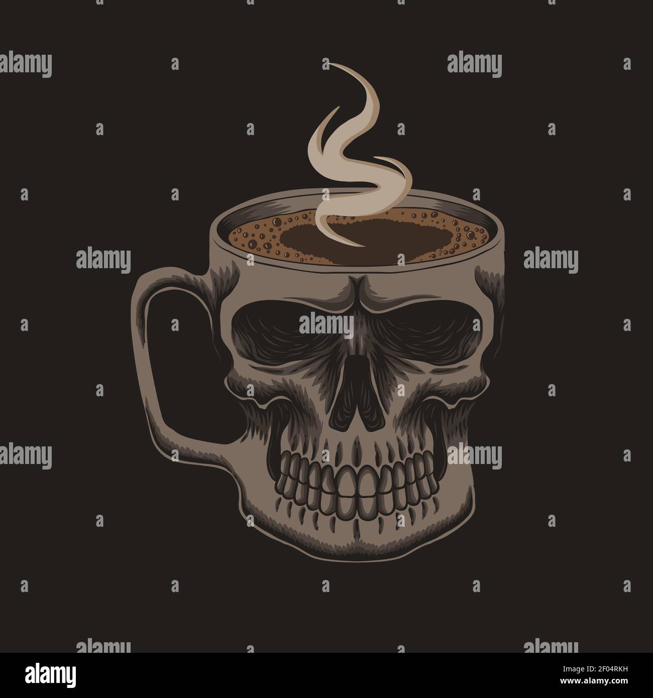 Coffee glass skull vector illustration for your company or brand Stock ...