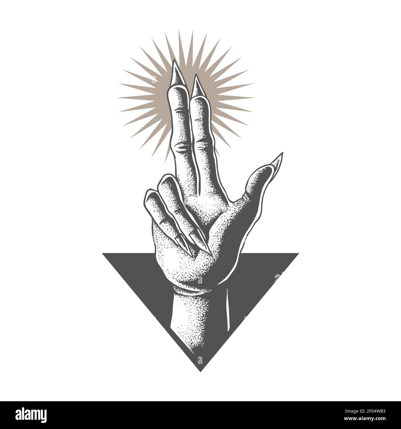 Hand in satanic vector illustration for your company or brand Stock ...