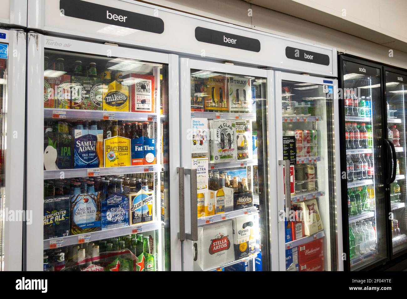 Refrigerated Beer Section ia a CVS Drugstore, NYC, USA Stock Photo - Alamy