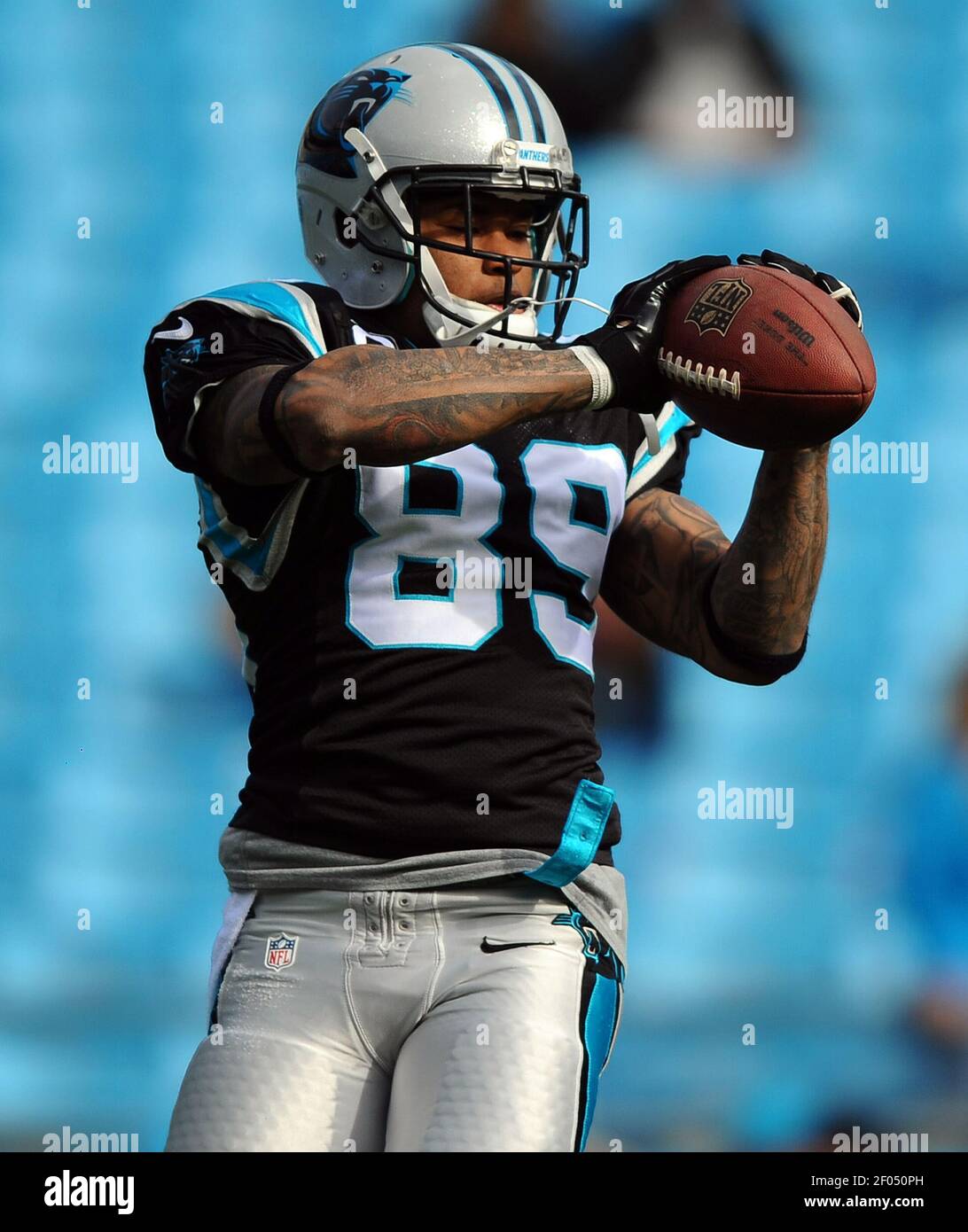 Panthers wide receiver Steve Smith catches a pass prior to Carolina's ...
