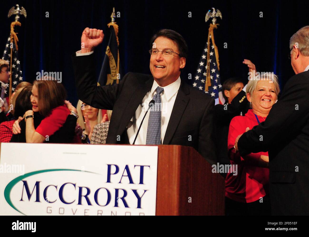 Governor elect Pat McCrory celebrates his victory in the North Carolina ...