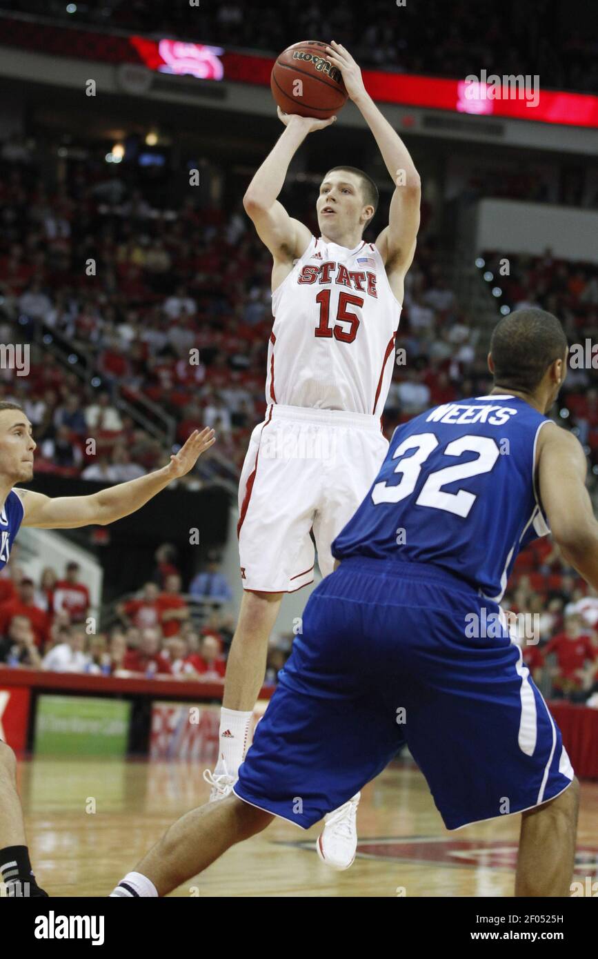 North Carolina State's Scott Wood (15) makes a shot during the second ...