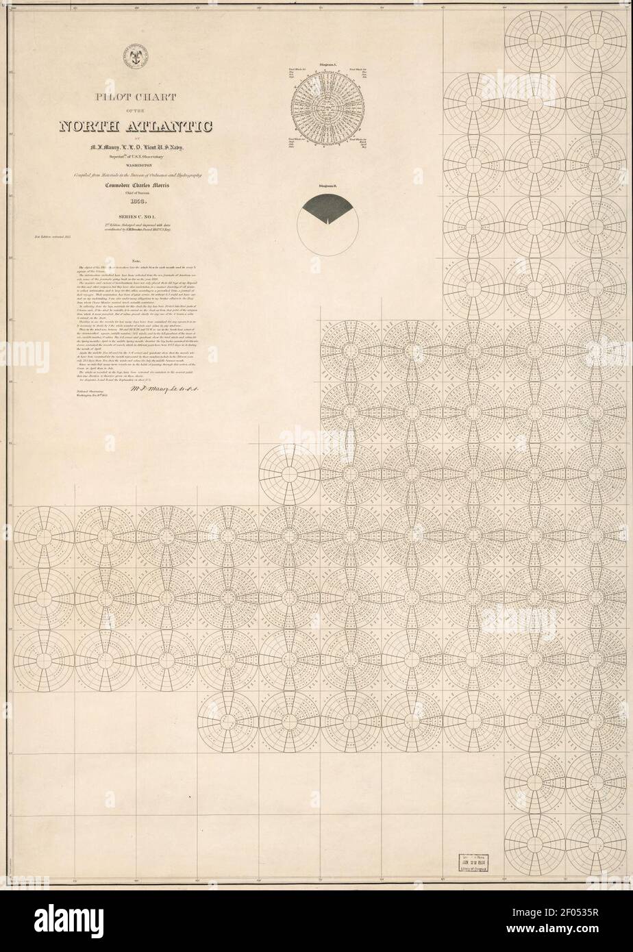 Pilot chart of the North Atlantic Stock Photo - Alamy