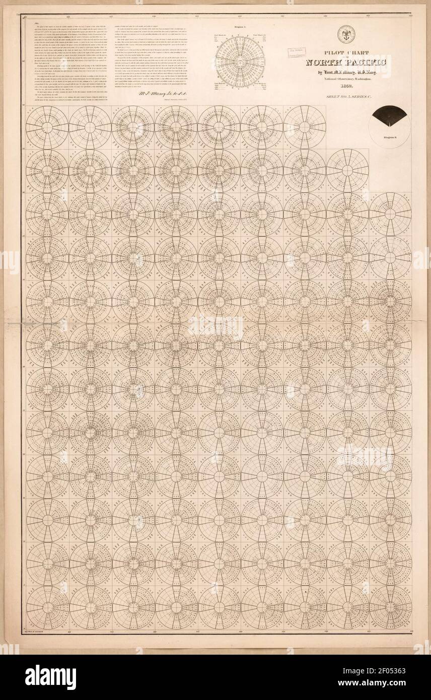 Pilot chart of the North Pacific Stock Photo - Alamy