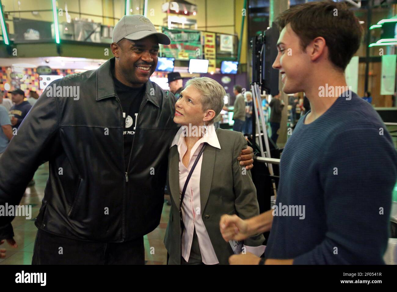 Cast members of the movie, "Sahkanaga," from left; Charles Patterson ...