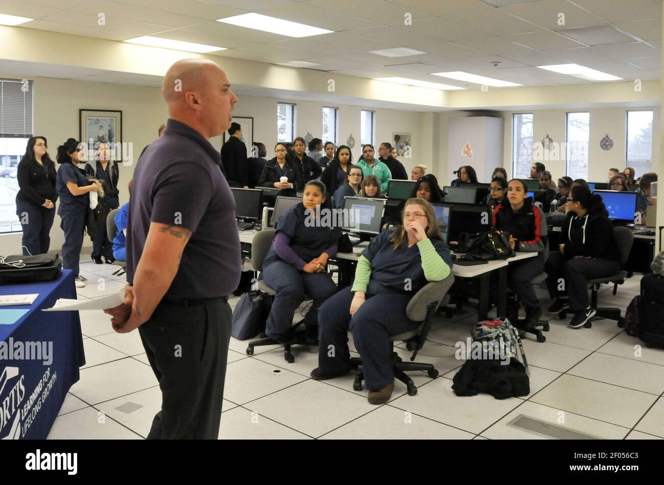 Jeff Leider, left, speaks at Fortis Institute, a training facility for ...