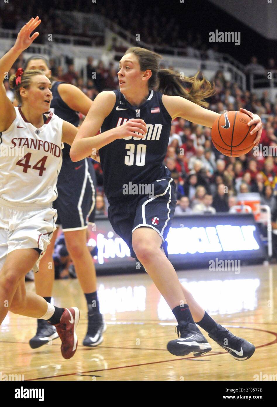 Connecticut's Breanna Stewart swoops to the basket as Stanford's Joslyn ...