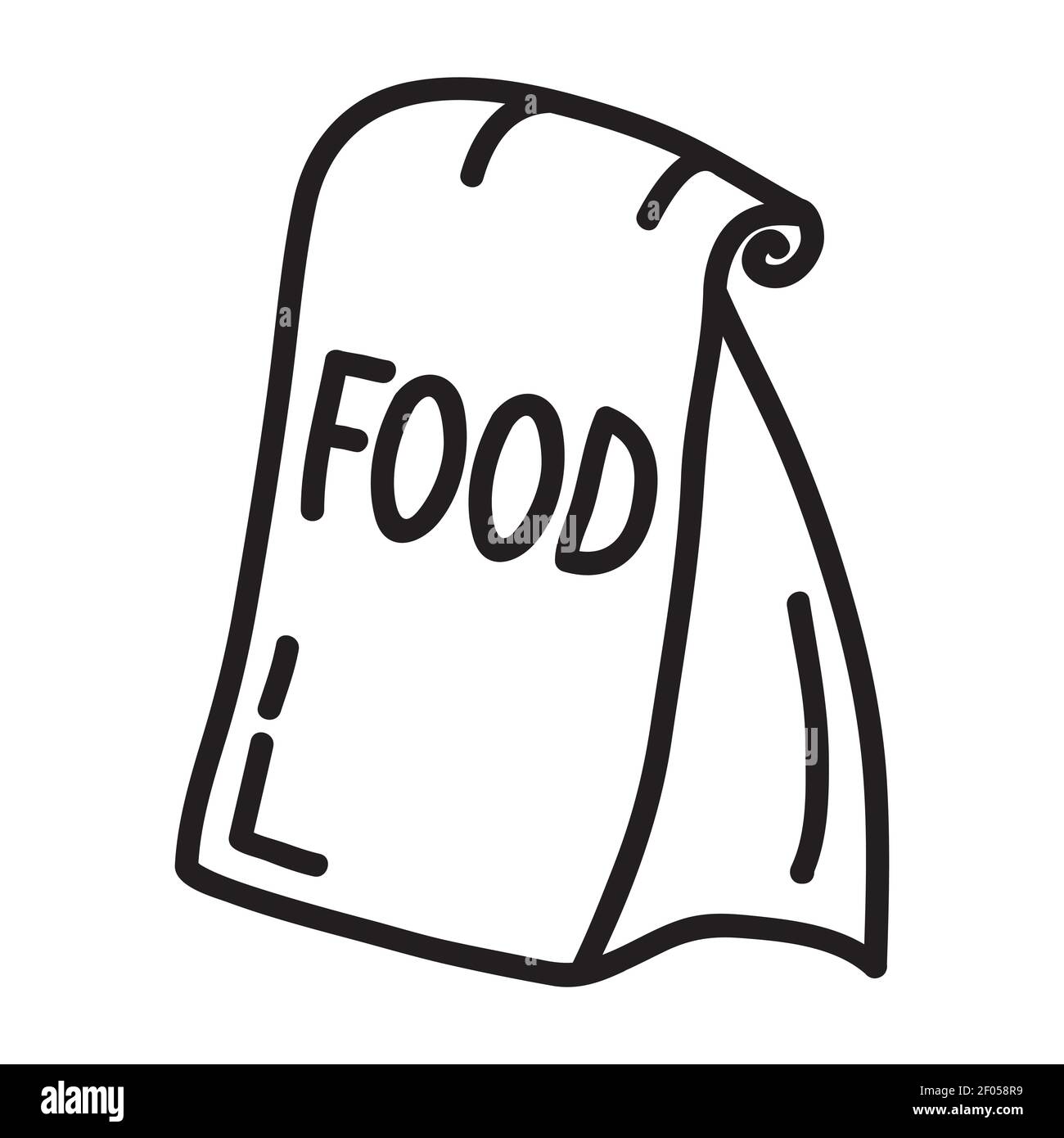 Doodle sketch style vector illustration.Dog food bag icon Stock Vector ...