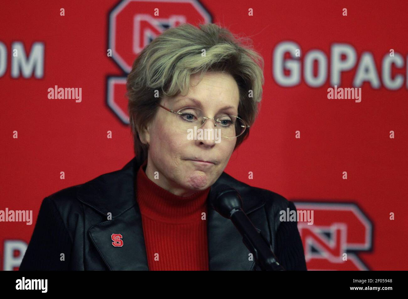 N.C. State athletic director Debbie Yow talks to the media about the ... N.C. State athletic director Debbie Yow talks to the media about the ...