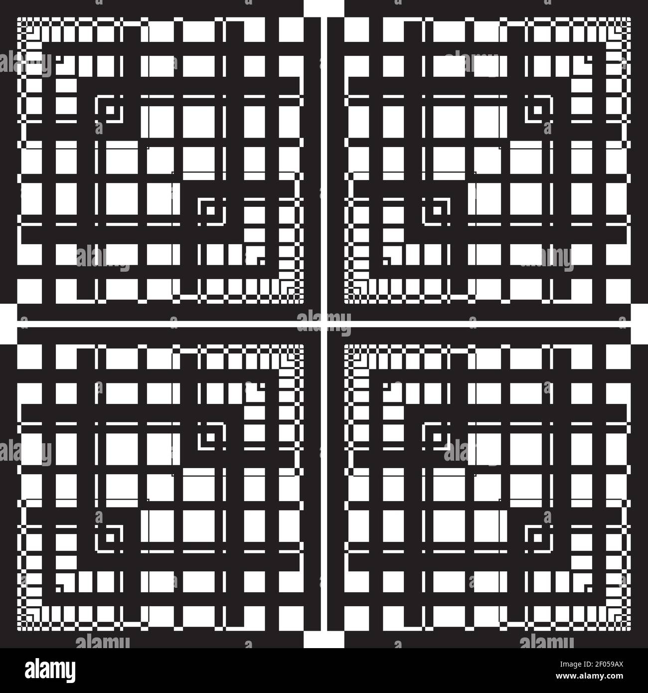 Abstract Fence Four Squares Tree Like Illusion Arabesque Intersections ...