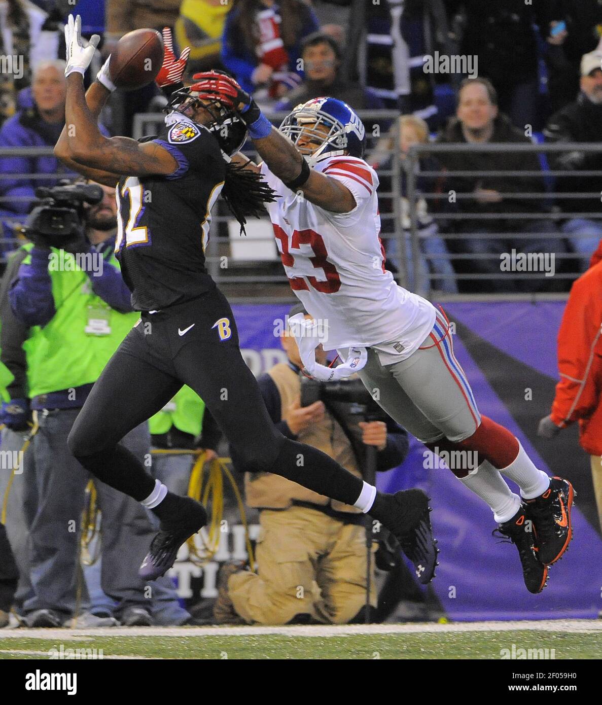 New York Giants cornerback Corey Webster (23) is unable to stop ...
