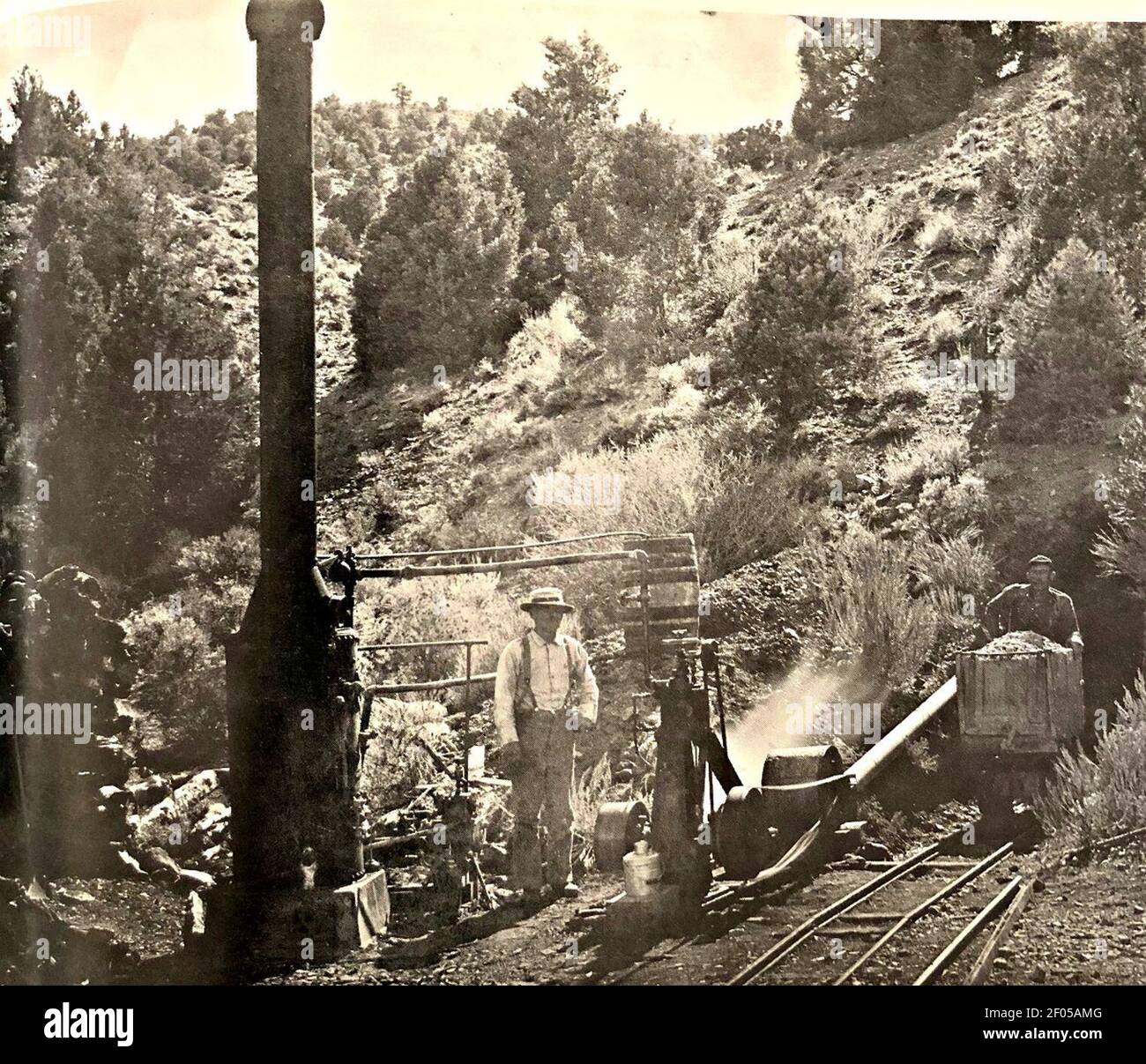 Pine grove nev steam boiler 1880 Stock Photo - Alamy