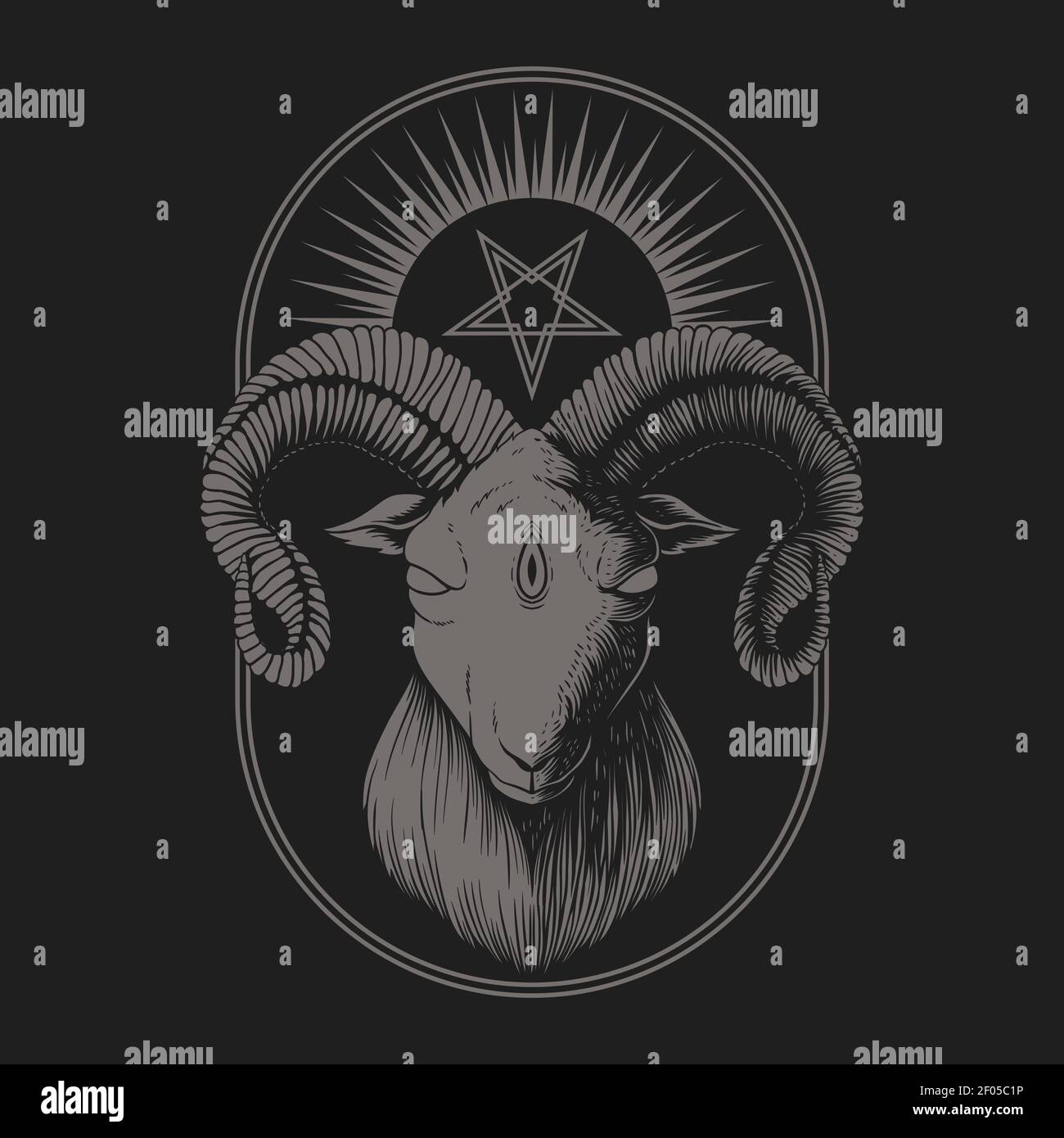 Satanic Goat vector illustration for your company or brand Stock Vector ...
