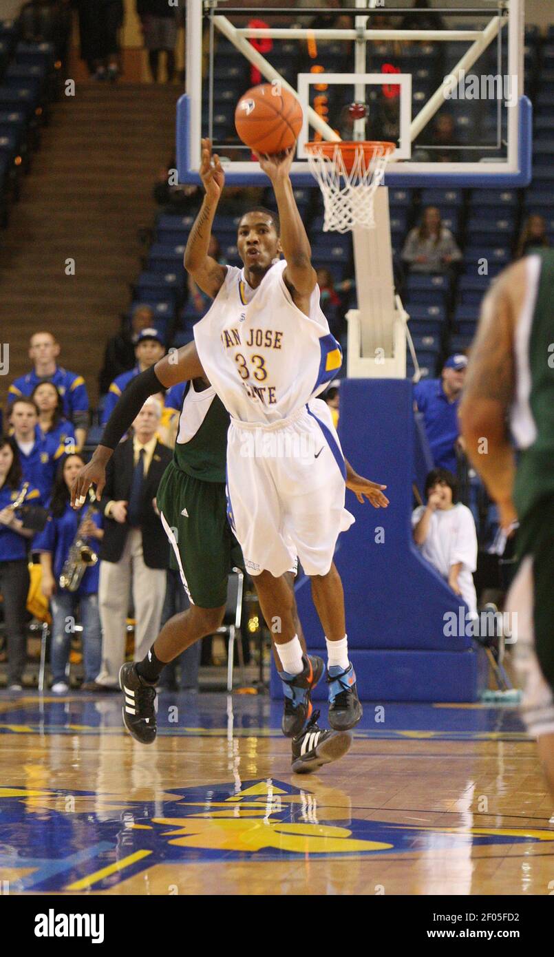 San Jose State's James Kinney launches a last-second shot that missed ...