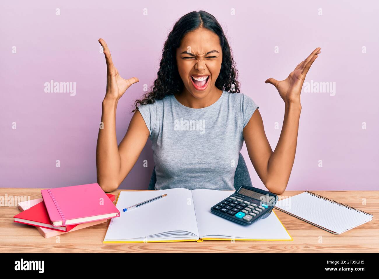 Young african american girl accountant working at the office ...