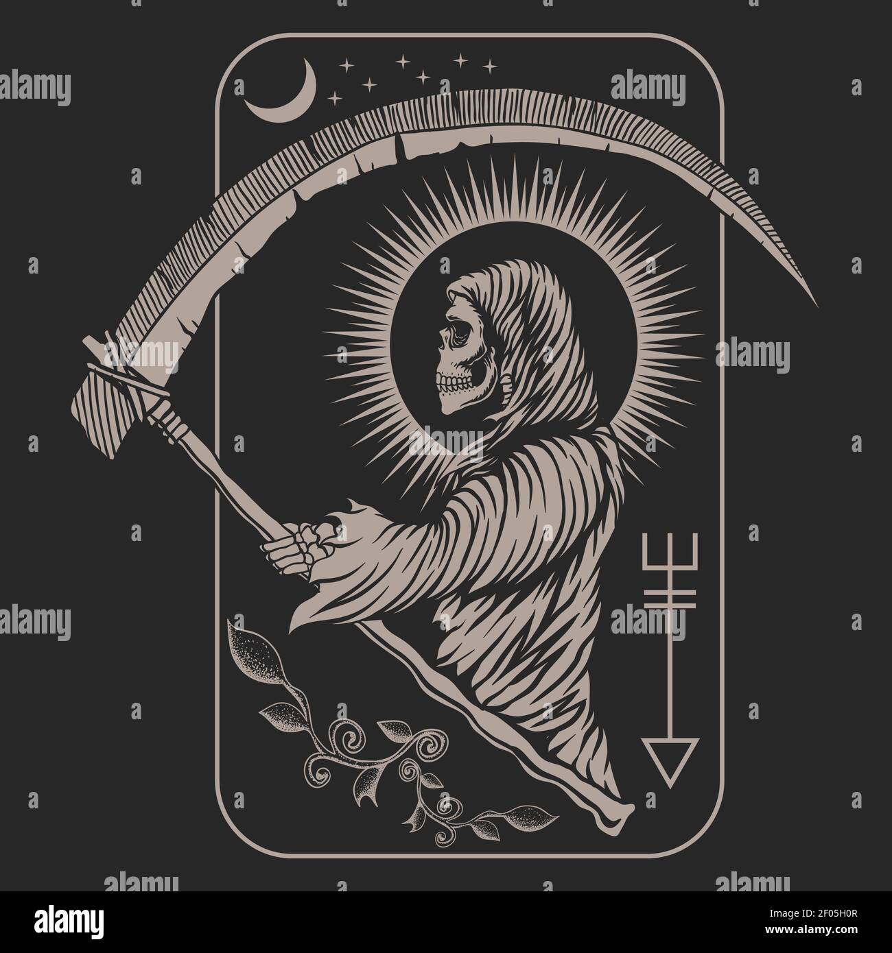 Reaper vintage vector illustration for your company or brand Stock ...