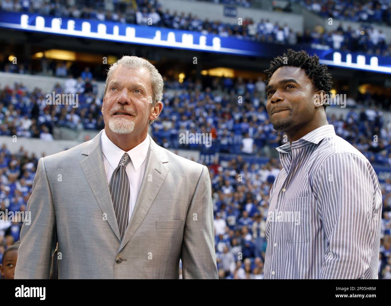 Colts owner Jim Irsay honored former Colt Edgerrin James during a ...