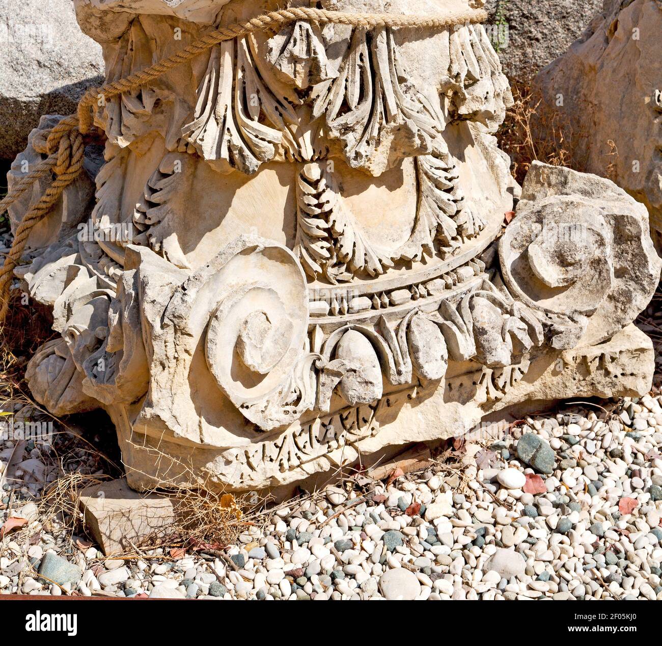 Bush gate in myra the old column stone construction asia greece and ...