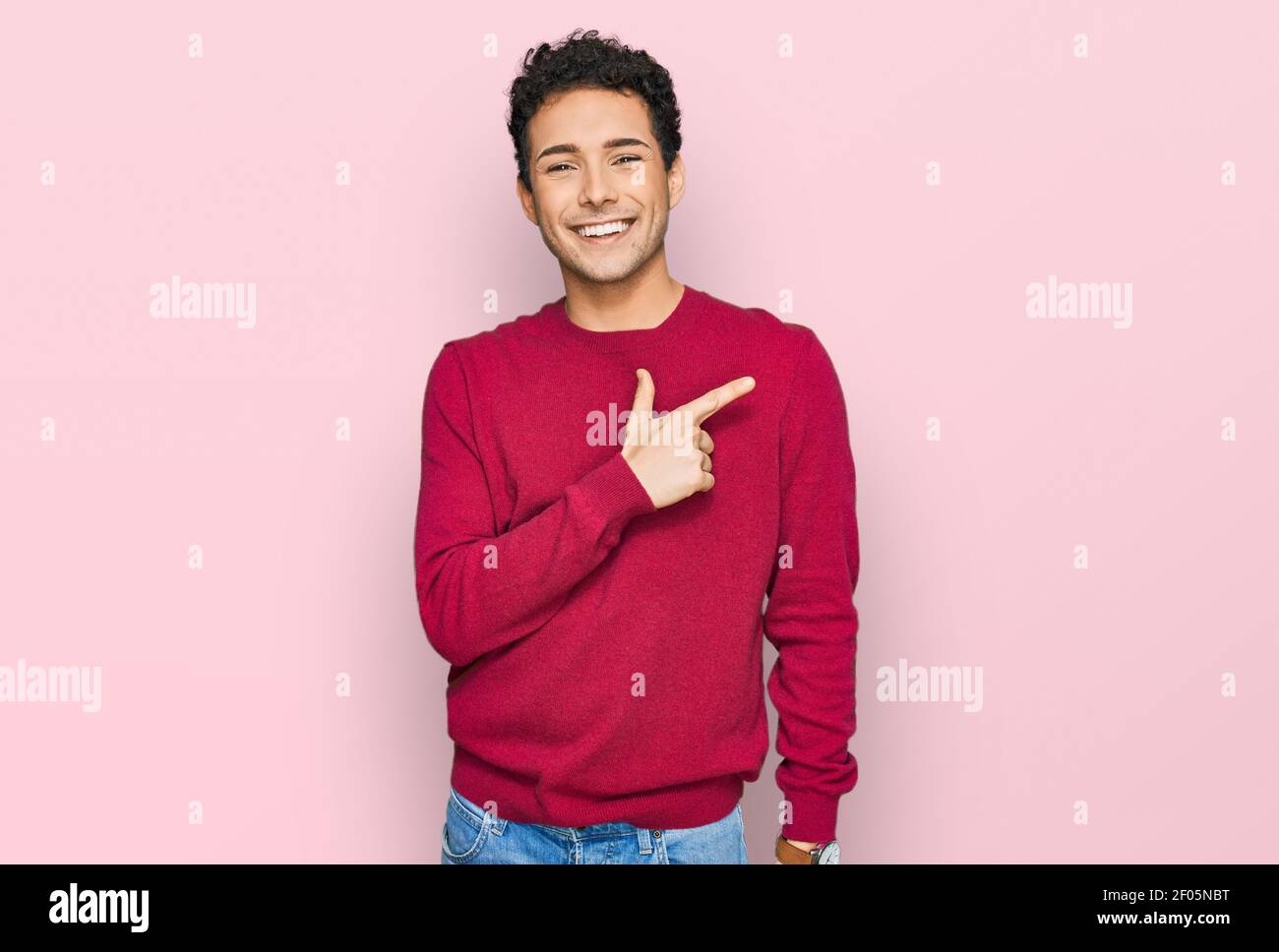 Young handsome man wearing casual clothes cheerful with a smile on face ...