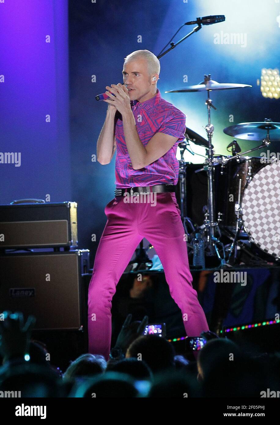 Neon Trees' Tyler Glenn performs onstage at the iHeartRadio Ultimate ...