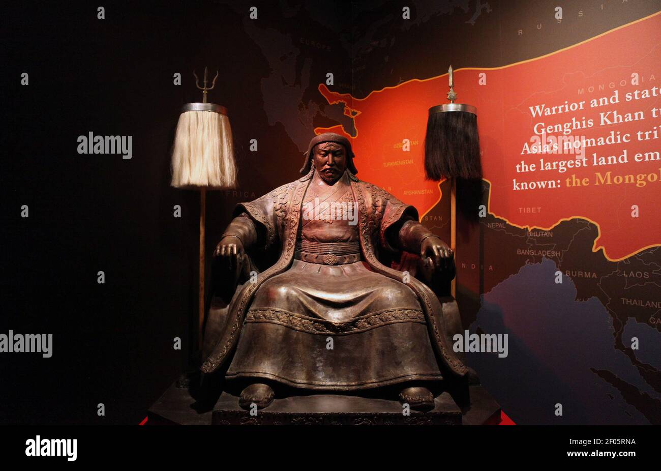 A Genghis Khan statue in the Genghis Khan exhibit on Feb. 21, 2013 at the Field Museum in ...