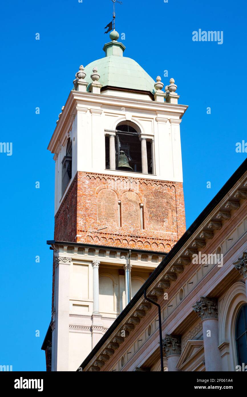 Building clock tower in stone and bell Stock Photo - Alamy