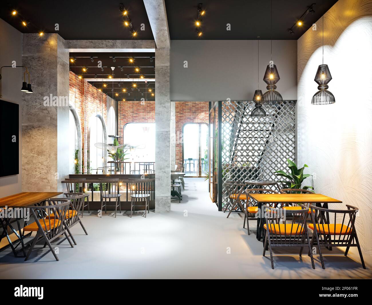 3d render of coffee shop, restaurant Stock Photo - Alamy