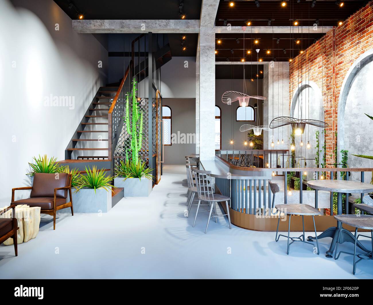 3d render of coffee shop, restaurant Stock Photo - Alamy