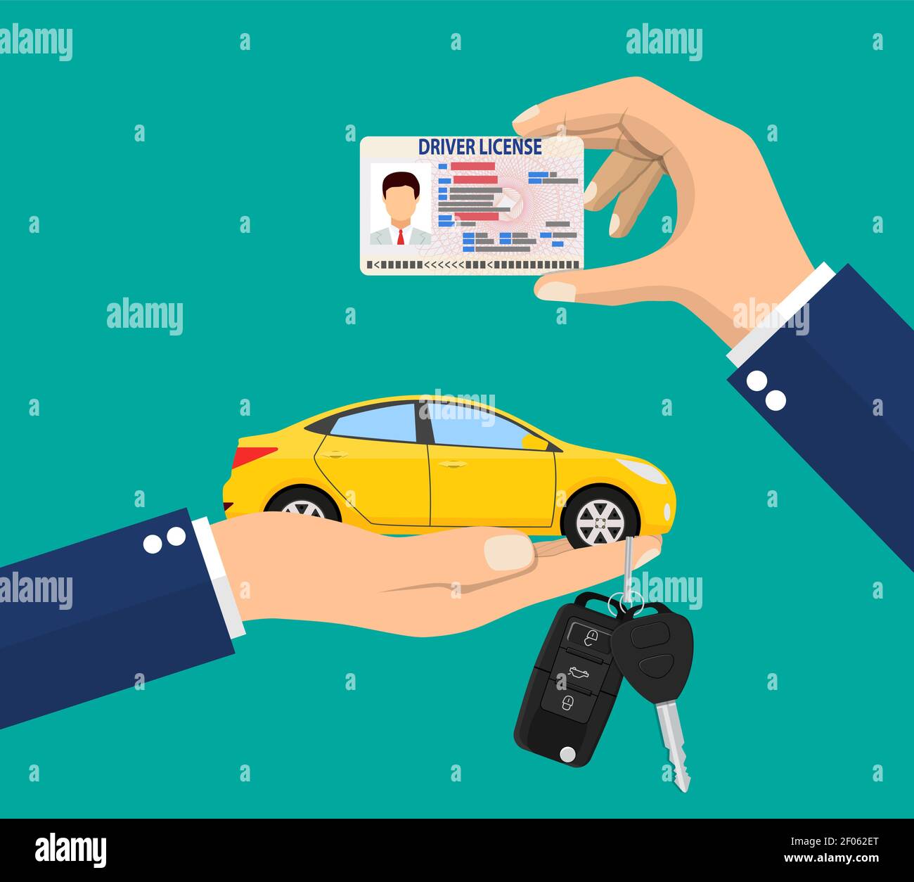 Car driver license identification card in hand Stock Vector Image & Art ...