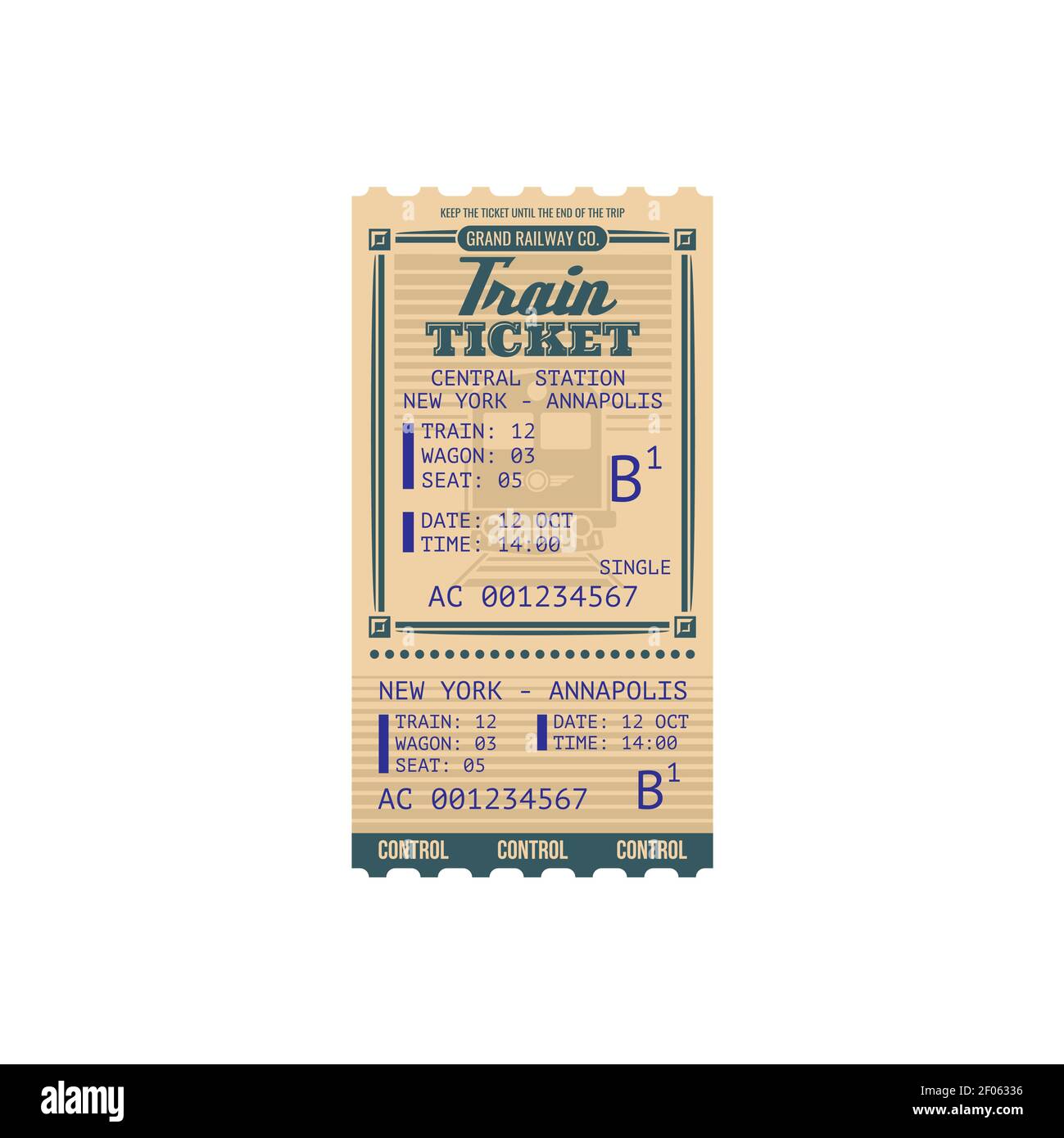 Railway ticket Stock Vector Images - Alamy