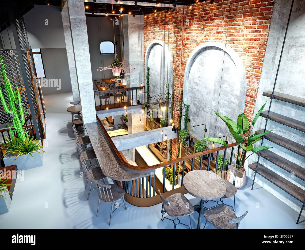 3d render of coffee shop, restaurant Stock Photo - Alamy