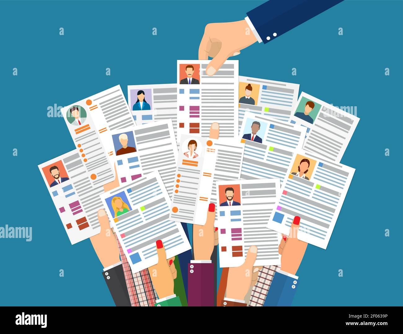 Hands holding cv resume documents Stock Vector Image & Art - Alamy