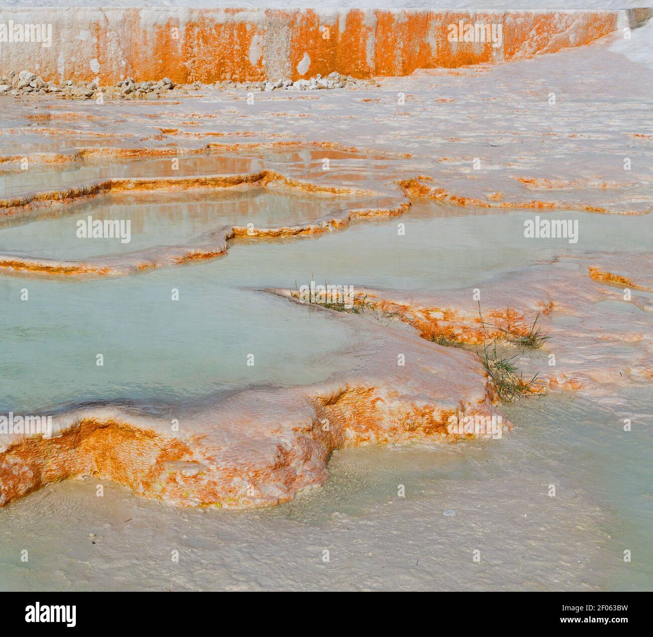 Calcium bath and travertine unique abstract in pamukkale turkey asia ...