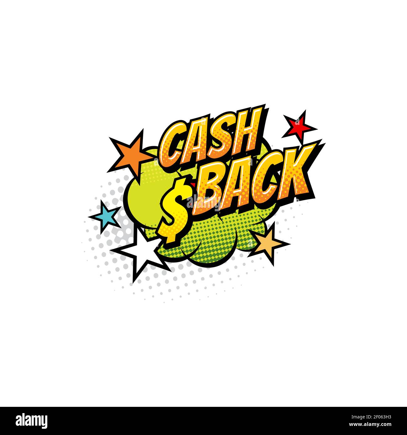 Cloud blast and explosion isolated cash back sign Stock Vector Image ...
